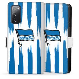 DeinDesign Galaxy S20 FE Handy Klapph&uuml;lle Handyh&uuml;lle aus Kunst Leder wei&szlig; Flip Case Bundesliga Official Licensed Product Hertha Bsc Sideflip mit Lasche
