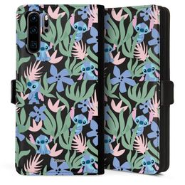 DeinDesign Huawei P30 Pro Handy Klapph&uuml;lle Handyh&uuml;lle aus Kunst Leder schwarz Flip Case Disney Muster Lilo & Stitch Sideflip mit langer Lasche