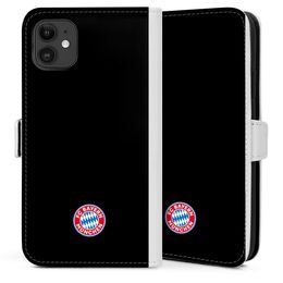 DeinDesign iPhone 11 Handy Klapph&uuml;lle Handyh&uuml;lle aus Kunst Leder wei&szlig; Flip Case Fcb Fc Bayern M&uuml;nchen Logo Sideflip mit Lasche