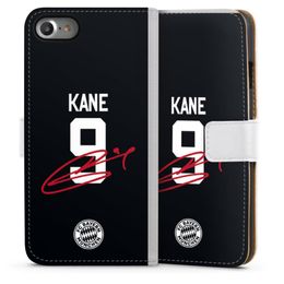 DeinDesign iPhone SE (2020) Handy Klapph&uuml;lle Handyh&uuml;lle aus Kunst Leder wei&szlig; Flip Case Fc Bayern M&uuml;nchen Harry Kane Jersey Sideflip mit Lasche