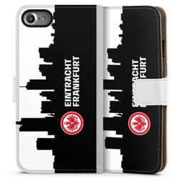 DeinDesign iPhone SE (2022) Handy Klapph&uuml;lle Handyh&uuml;lle aus Kunst Leder wei&szlig; Flip Case Eintracht Frankfurt Official Licensed Product Sge Sideflip mit Lasche