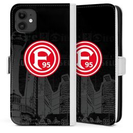 DeinDesign iPhone 11 Handy Klapph&uuml;lle Handyh&uuml;lle aus Kunst Leder wei&szlig; Flip Case Official Licensed Product Logo Fortuna D&uuml;sseldorf Sideflip mit Lasche