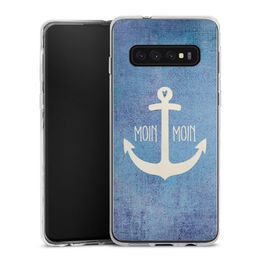 DeinDesign Galaxy S10 Plus Handy Silikon H&uuml;lle Case transparent Handyh&uuml;lle Anchor Maritim Blue Silikon Case