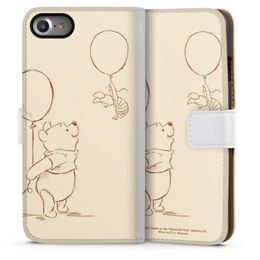 DeinDesign iPhone SE (2020) Handy Klapph&uuml;lle Handyh&uuml;lle aus Kunst Leder wei&szlig; Flip Case Official Licensed Product Disney Winnie The Pooh Sideflip mit Lasche
