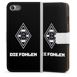 DeinDesign iPhone SE (2020) Handy Klapph&uuml;lle Handyh&uuml;lle aus Kunst Leder wei&szlig; Flip Case Gladbach Borussia M&ouml;nchengladbach Die Fohlen Sideflip mit Lasche