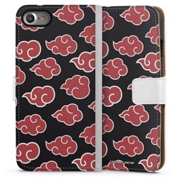 DeinDesign iPhone SE (2020) Handy Klapph&uuml;lle Handyh&uuml;lle aus Kunst Leder wei&szlig; Flip Case Akatsuki Pattern Naruto Shippuden Sideflip mit Lasche