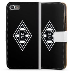 DeinDesign iPhone SE (2022) Handy Klapph&uuml;lle Handyh&uuml;lle aus Kunst Leder wei&szlig; Flip Case Gladbach Borussia M&ouml;nchengladbach Coat Of Arms Sideflip mit Lasche