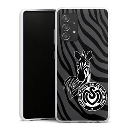 DeinDesign Galaxy A52s 5G Handy Silikon H&uuml;lle Case wei&szlig; Handyh&uuml;lle Msv Duisburg Muster Zebra Silikon Case