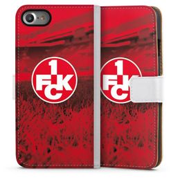 DeinDesign iPhone SE (2020) Handy Klapph&uuml;lle Handyh&uuml;lle aus Kunst Leder wei&szlig; Flip Case 1. Fck 1. Fc Kaiserslautern Official Licensed Product Sideflip mit Lasche