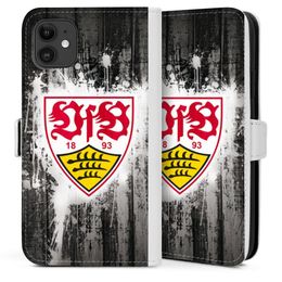 DeinDesign iPhone 11 Handy Klapph&uuml;lle Handyh&uuml;lle aus Kunst Leder wei&szlig; Flip Case Official Licensed Product Vfb Stuttgart Bundesliga Sideflip mit Lasche