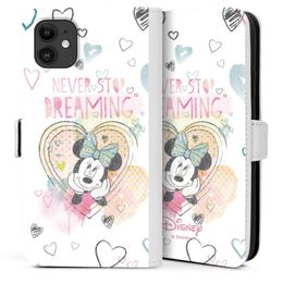 DeinDesign iPhone 11 Handy Klapph&uuml;lle Handyh&uuml;lle aus Kunst Leder wei&szlig; Flip Case Official Licensed Product Minnie Mouse Disney Sideflip mit Lasche