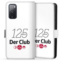 DeinDesign Galaxy S20 FE 5G Handy Klapph&uuml;lle Handyh&uuml;lle aus Kunst Leder wei&szlig; Flip Case 1. Fcn 1. Fc N&uuml;rnberg 125 Jahre Sideflip mit Lasche