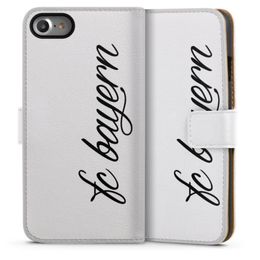 DeinDesign iPhone SE (2020) Handy Klapph&uuml;lle Handyh&uuml;lle aus Kunst Leder wei&szlig; Flip Case Fc Bayern M&uuml;nchen Fcb Official Licensed Product Sideflip mit Lasche