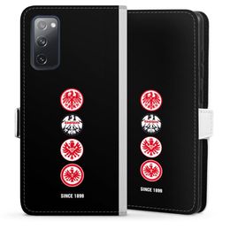 DeinDesign Galaxy S20 FE Handy Klapph&uuml;lle Handyh&uuml;lle aus Kunst Leder wei&szlig; Flip Case Sge Soccer Eintracht Frankfurt Sideflip mit Lasche