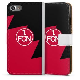 DeinDesign iPhone SE (2022) Handy Klapph&uuml;lle Handyh&uuml;lle aus Kunst Leder wei&szlig; Flip Case 1. Fcn 1. Fc N&uuml;rnberg Merchandise Sideflip mit Lasche
