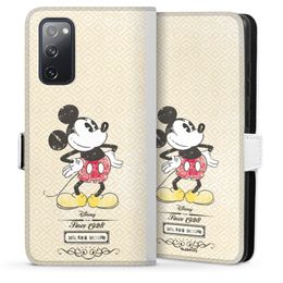 DeinDesign Galaxy S20 FE Handy Klapph&uuml;lle Handyh&uuml;lle aus Kunst Leder wei&szlig; Flip Case Official Licensed Product Mickey Mouse Disney Sideflip mit Lasche