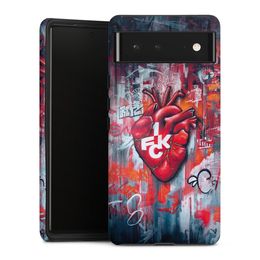 DeinDesign Google Pixel 6 Handy Panzer Handyh&uuml;lle robuste Outdoor H&uuml;lle Schutzh&uuml;lle matt 1. Fck 1. Fc Kaiserslautern Heart Tough Case