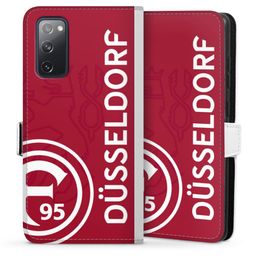 DeinDesign Galaxy S20 FE Handy Klapph&uuml;lle Handyh&uuml;lle aus Kunst Leder wei&szlig; Flip Case Lettering F95 Fortuna D&uuml;sseldorf Sideflip mit Lasche
