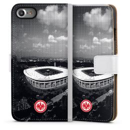 DeinDesign iPhone SE (2020) Handy Klapph&uuml;lle Handyh&uuml;lle aus Kunst Leder wei&szlig; Flip Case Sge Stadium Eintracht Frankfurt Sideflip mit Lasche