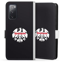 DeinDesign Galaxy S20 FE 5G Handy Klapph&uuml;lle Handyh&uuml;lle aus Kunst Leder wei&szlig; Flip Case Eagle Retro Logo Sideflip mit Lasche