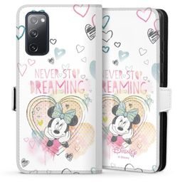 DeinDesign Galaxy S20 FE Handy Klapph&uuml;lle Handyh&uuml;lle aus Kunst Leder wei&szlig; Flip Case Official Licensed Product Minnie Mouse Disney Sideflip mit Lasche