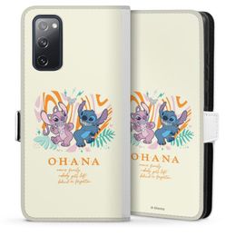DeinDesign Galaxy S20 FE 5G Handy Klapph&uuml;lle Handyh&uuml;lle aus Kunst Leder wei&szlig; Flip Case Lilo & Stitch Official Licensed Product Disney Sideflip mit Lasche