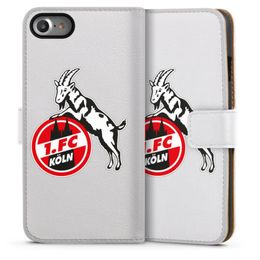 DeinDesign iPhone SE (2020) Handy Klapph&uuml;lle Handyh&uuml;lle aus Kunst Leder wei&szlig; Flip Case Transparent 1. Fc K&ouml;ln Logo Sideflip mit Lasche