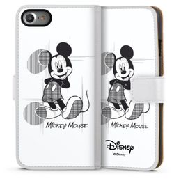 DeinDesign iPhone SE (2020) Handy Klapph&uuml;lle Handyh&uuml;lle aus Kunst Leder wei&szlig; Flip Case Official Licensed Product Disney Mickey Mouse Sideflip mit Lasche