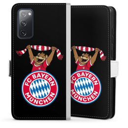 DeinDesign Galaxy S20 FE 5G Handy Klapph&uuml;lle Handyh&uuml;lle aus Kunst Leder wei&szlig; Flip Case Fc Bayern M&uuml;nchen Official Licensed Product Bernie Sideflip mit Lasche