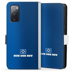 DeinDesign Galaxy S20 FE 5G Handy Klapph&uuml;lle Handyh&uuml;lle aus Kunst Leder wei&szlig; Flip Case Hsv Logo Official Licensed Product Sideflip mit Lasche