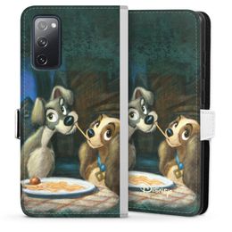 DeinDesign Galaxy S20 FE Handy Klapph&uuml;lle Handyh&uuml;lle aus Kunst Leder wei&szlig; Flip Case Official Licensed Product Lady And The Tramp Disney Sideflip mit Lasche