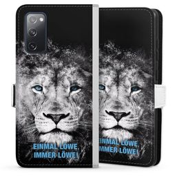 DeinDesign Galaxy S20 FE 5G Handy Klapph&uuml;lle Handyh&uuml;lle aus Kunst Leder wei&szlig; Flip Case Official Licensed Product Tsv 1860 M&uuml;nchen Lion Sideflip mit Lasche