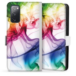 DeinDesign Galaxy S20 FE Handy Klapph&uuml;lle Handyh&uuml;lle aus Kunst Leder wei&szlig; Flip Case Rainbow Colour Water Sideflip mit Lasche