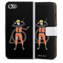 DeinDesign iPhone SE (2020) Handy Klapph&uuml;lle Handyh&uuml;lle aus Kunst Leder wei&szlig; Flip Case Anime Naruto Shippuden Official Licensed Product Sideflip mit Lasche