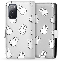 DeinDesign Galaxy S20 FE 5G Handy Klapph&uuml;lle Handyh&uuml;lle aus Kunst Leder wei&szlig; Flip Case Muster Transparent Miffy Sideflip mit Lasche
