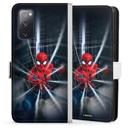 DeinDesign Galaxy S20 FE Handy Klapph&uuml;lle Handyh&uuml;lle aus Kunst Leder wei&szlig; Flip Case Spiderman Marvel Kinofilm Sideflip mit Lasche