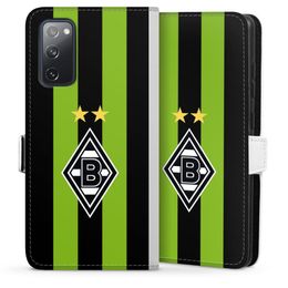 DeinDesign Galaxy S20 FE 5G Handy Klapph&uuml;lle Handyh&uuml;lle aus Kunst Leder wei&szlig; Flip Case Borussia M&ouml;nchengladbach Gladbach Stripes Sideflip mit Lasche
