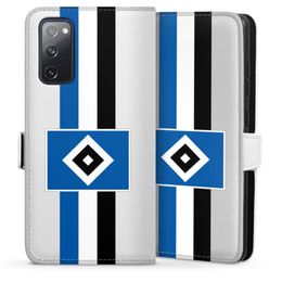 DeinDesign Galaxy S20 FE Handy Klapph&uuml;lle Handyh&uuml;lle aus Kunst Leder wei&szlig; Flip Case Hamburger Sv Transparent Hsv Sideflip mit Lasche