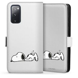 DeinDesign Galaxy S20 FE Handy Klapph&uuml;lle Handyh&uuml;lle aus Kunst Leder wei&szlig; Flip Case Peanuts Snoopy Official Licensed Product Sideflip mit Lasche