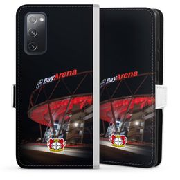 DeinDesign Galaxy S20 FE Handy Klapph&uuml;lle Handyh&uuml;lle aus Kunst Leder wei&szlig; Flip Case Bayer 04 Leverkusen Stadium Official Licensed Product Sideflip mit Lasche