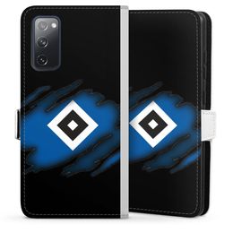 DeinDesign Galaxy S20 FE Handy Klapph&uuml;lle Handyh&uuml;lle aus Kunst Leder wei&szlig; Flip Case Official Licensed Product Hsv Hamburger Sv Sideflip mit Lasche