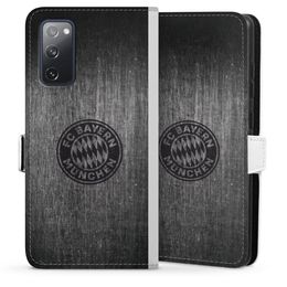 DeinDesign Galaxy S20 FE Handy Klapph&uuml;lle Handyh&uuml;lle aus Kunst Leder wei&szlig; Flip Case Fcb Metallic Look Fc Bayern M&uuml;nchen Sideflip mit Lasche