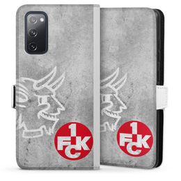 DeinDesign Galaxy S20 FE 5G Handy Klapph&uuml;lle Handyh&uuml;lle aus Kunst Leder wei&szlig; Flip Case 1. Fck Devil 1. Fc Kaiserslautern Sideflip mit Lasche