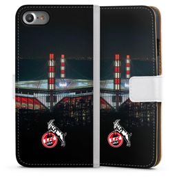 DeinDesign iPhone SE (2020) Handy Klapph&uuml;lle Handyh&uuml;lle aus Kunst Leder wei&szlig; Flip Case Official Licensed Product Stadium 1. Fc K&ouml;ln Sideflip mit Lasche