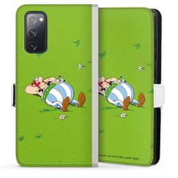 DeinDesign Galaxy S20 FE 5G Handy Klapph&uuml;lle Handyh&uuml;lle aus Kunst Leder wei&szlig; Flip Case Asterix Obelix Official Licensed Product Sideflip mit Lasche