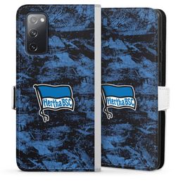 DeinDesign Galaxy S20 FE 5G Handy Klapph&uuml;lle Handyh&uuml;lle aus Kunst Leder wei&szlig; Flip Case Flag Hertha Bsc Logo Sideflip mit Lasche