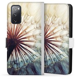 DeinDesign Galaxy S20 FE 5G Handy Klapph&uuml;lle Handyh&uuml;lle aus Kunst Leder wei&szlig; Flip Case Dandelion Photography Flowers Sideflip mit Lasche
