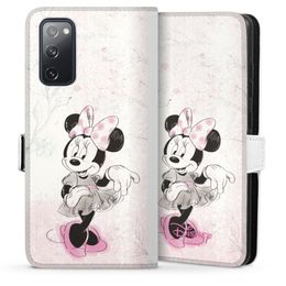 DeinDesign Galaxy S20 FE 5G Handy Klapph&uuml;lle Handyh&uuml;lle aus Kunst Leder wei&szlig; Flip Case Minnie Mouse Vintage Disney Sideflip mit Lasche