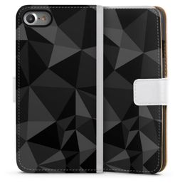 DeinDesign iPhone SE (2022) Handy Klapph&uuml;lle Handyh&uuml;lle aus Kunst Leder wei&szlig; Flip Case Muster Abstract Geometric Sideflip mit Lasche