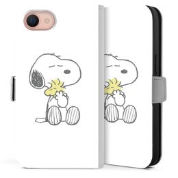 DeinDesign iPhone 17e Handy Klapph&uuml;lle Handyh&uuml;lle aus Kunst Leder wei&szlig; Flip Case Snoopy Love Peanuts Sideflip mit Lasche